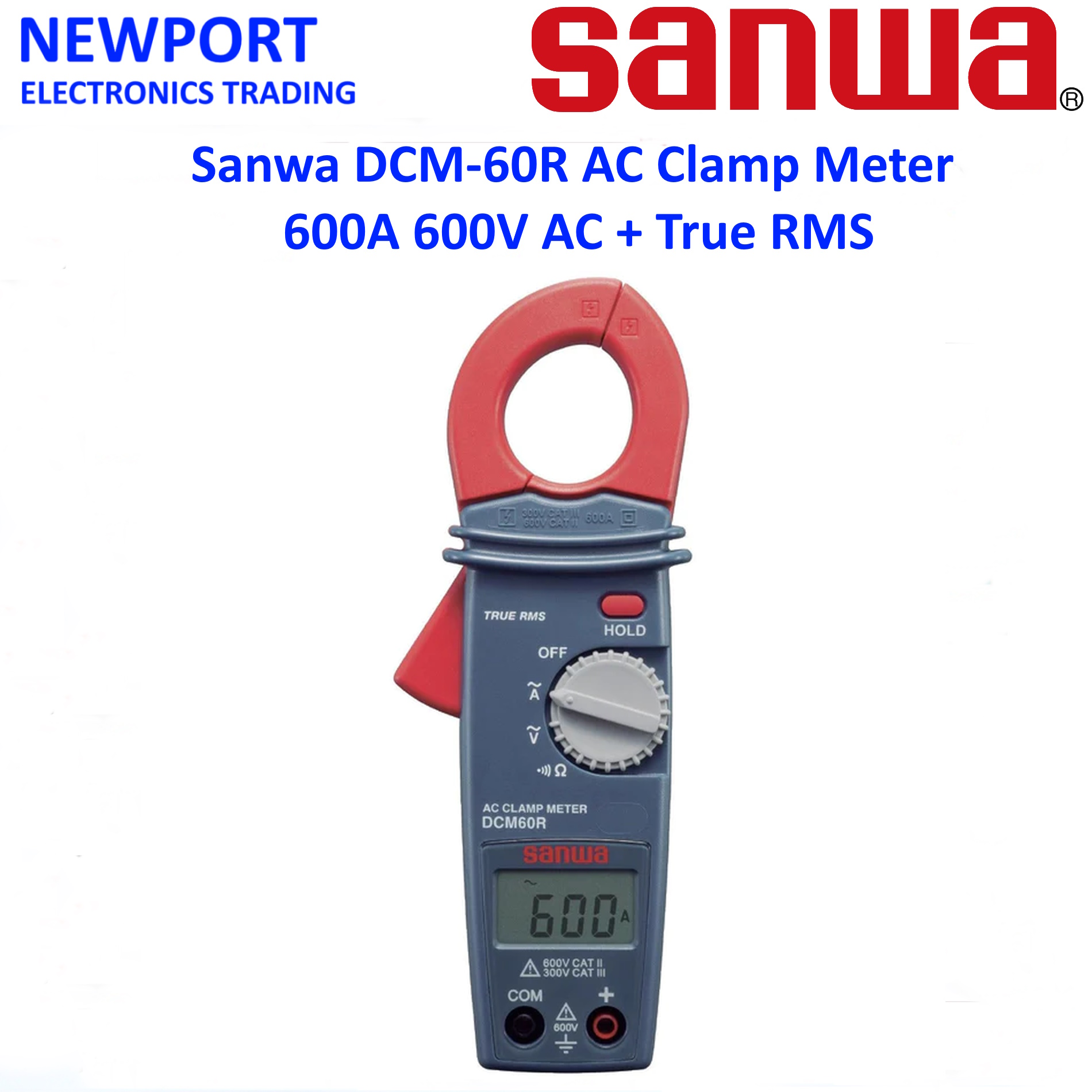 Sanwa DCM-60R AC Clamp Meter 600A 600V AC + True RMS | Lazada PH