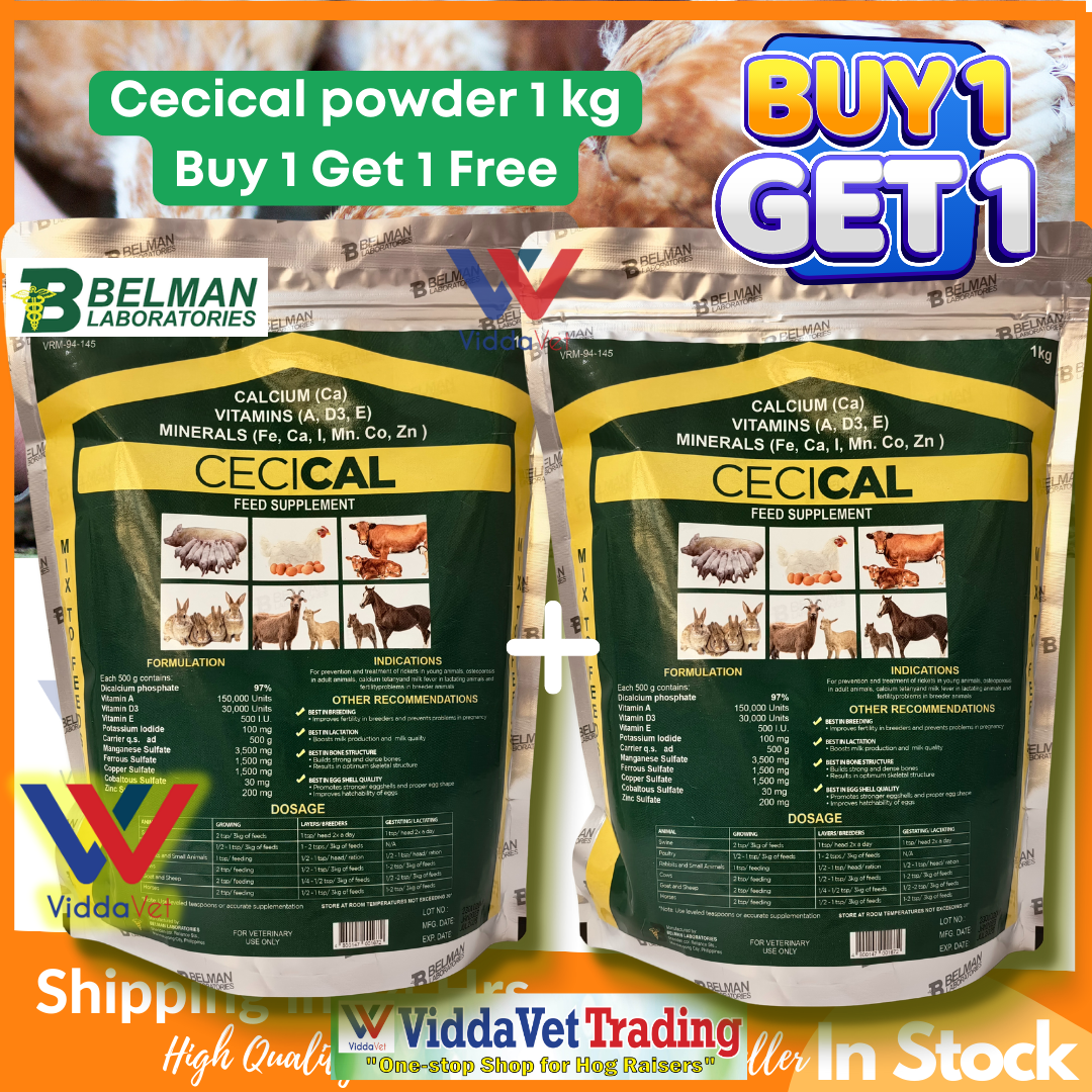 Buy 1kg Take 1 kg free Cecical Powder feed premix Calcium + vitamins ...