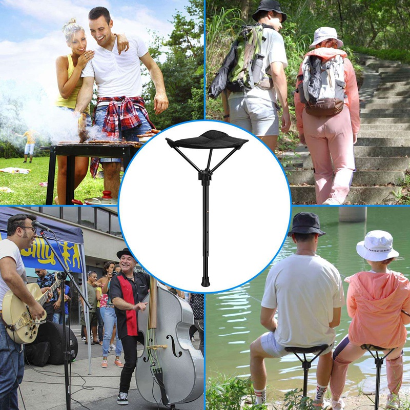 Foldable Camping Stool Retractable Hiking Chair Portable Stool Height ...