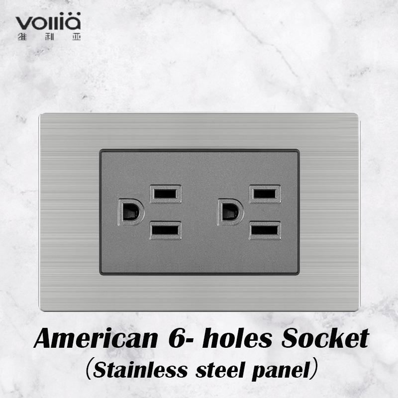 VOLLIA Gray Outlet Socket for Wall Light Switch for Home 15amp ...