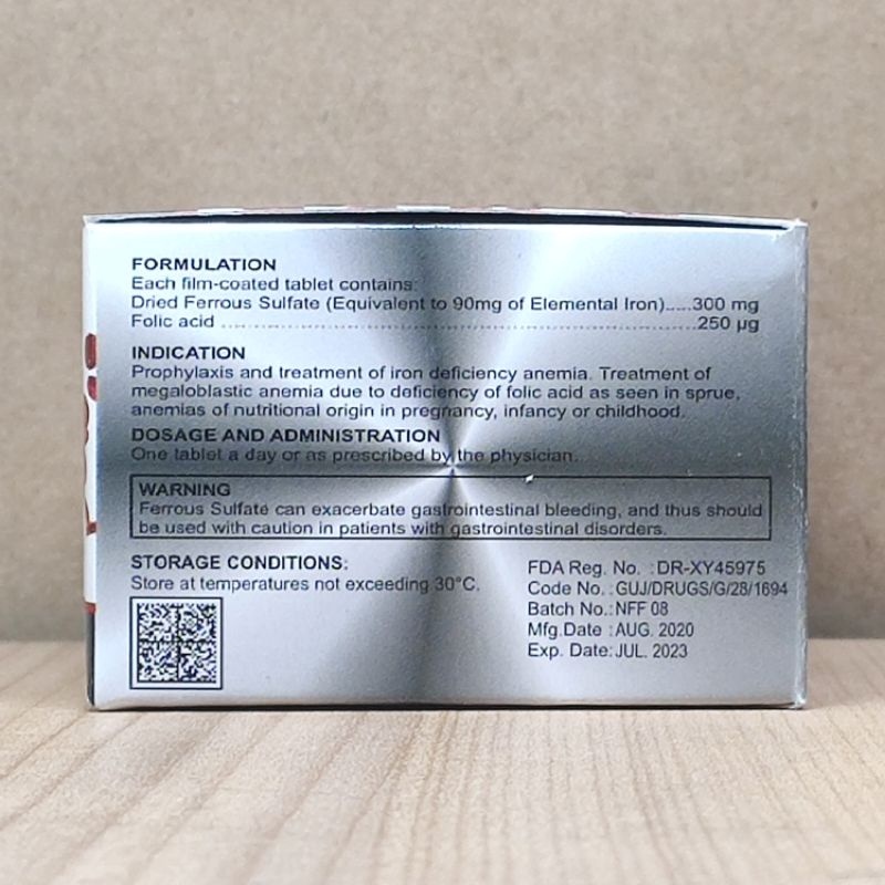 Tiger's store FEFOSAPH Dried Ferrous Sulfate Folic Acid 100 Tablets ...