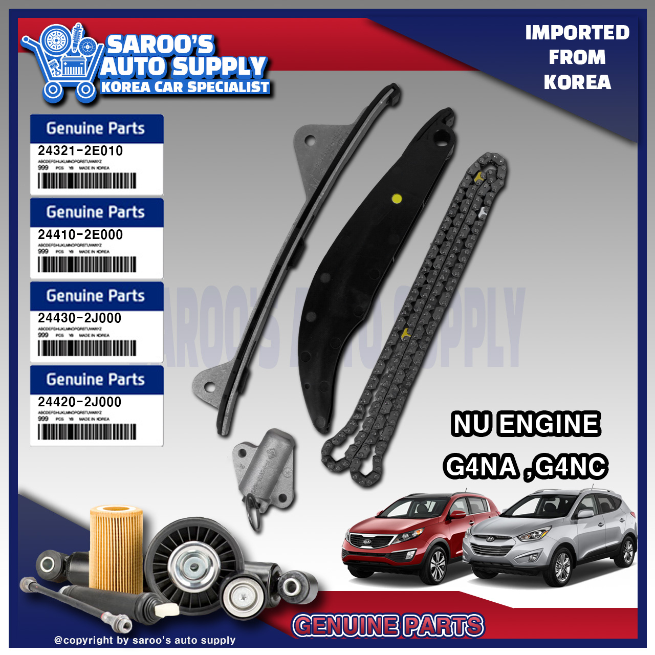 [NU][Genuine] Timing Chain Set For Tucson (11/15) , Sportage (11-15 ...