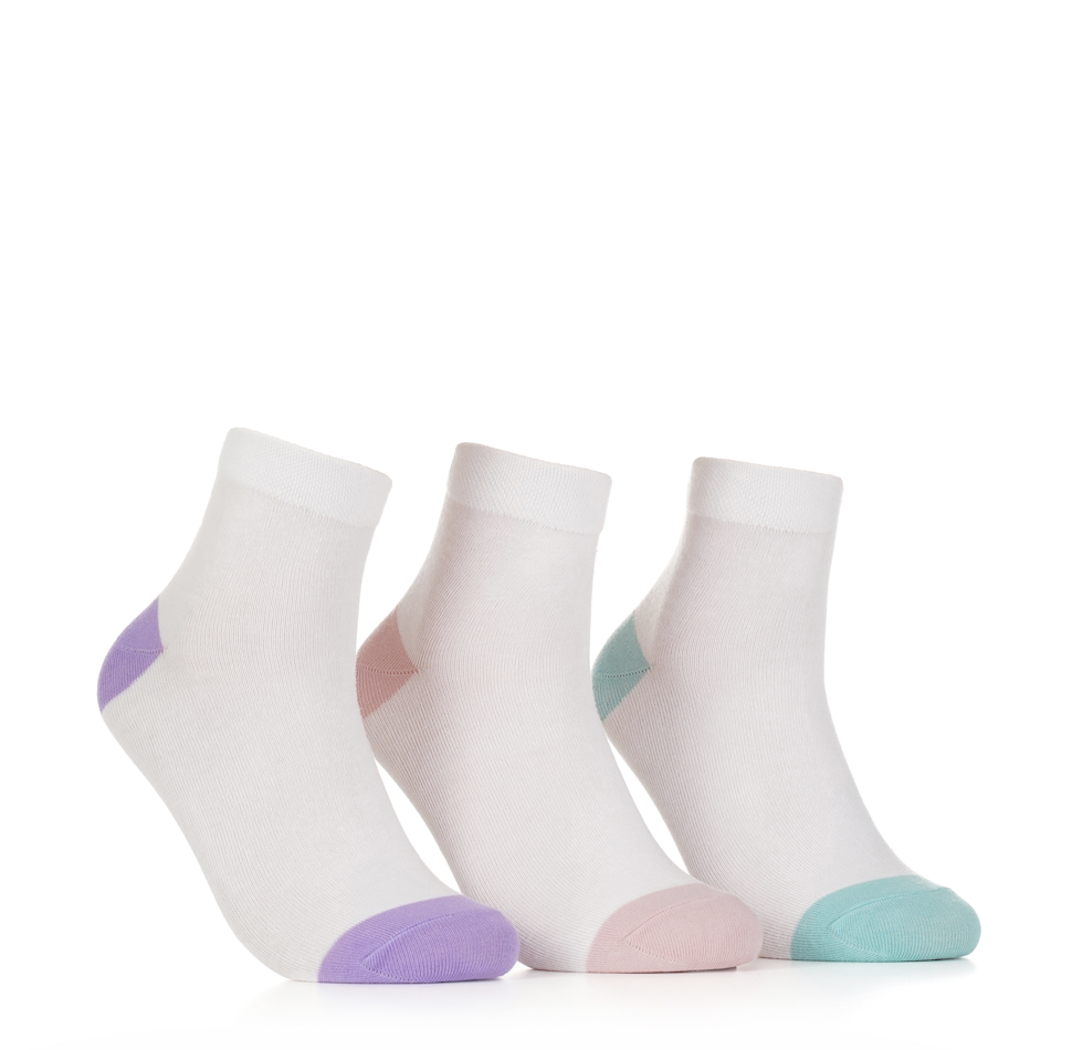 Iconic Women 3 in 1 Basic Lifestyle Colored Sole Midcut School Socks in ...