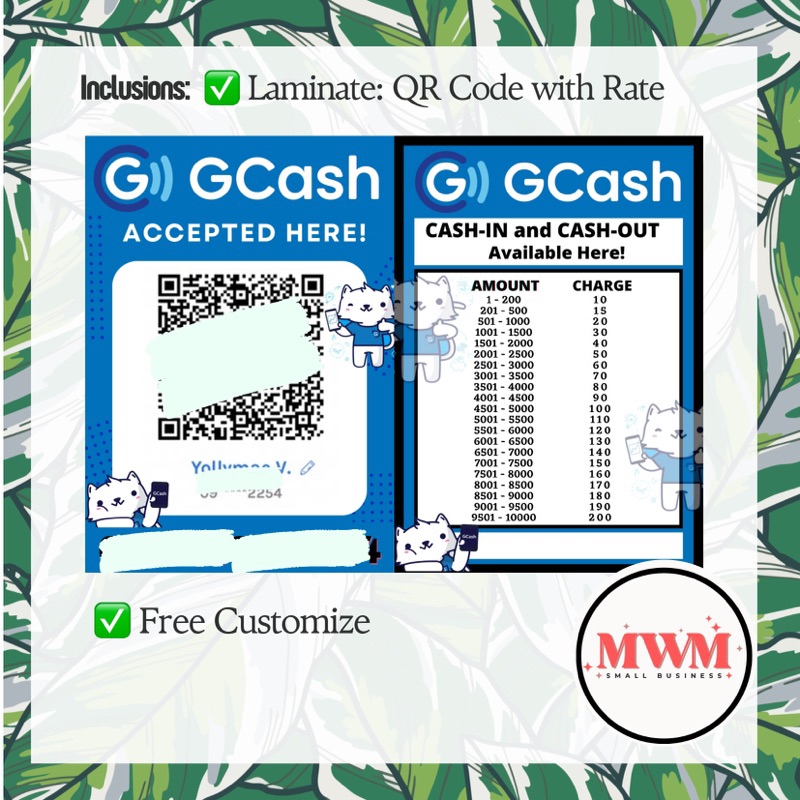 GCASH RATE! Laminated Signages(A4 Size Photopaper) | Lazada PH