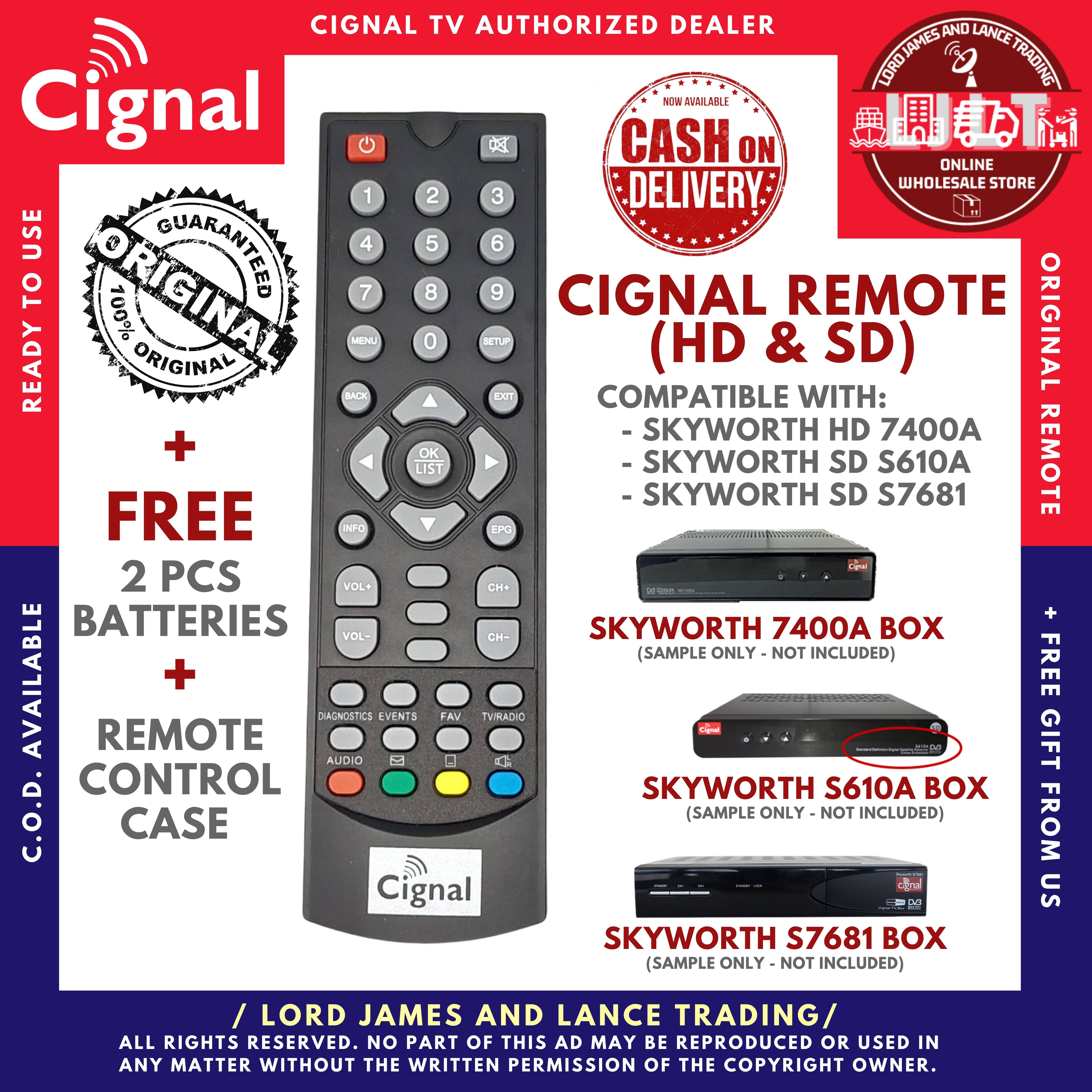 Cignal Remote For Skyworth HD 7400A / Skyworth SD S610A / Skyworth SD ...