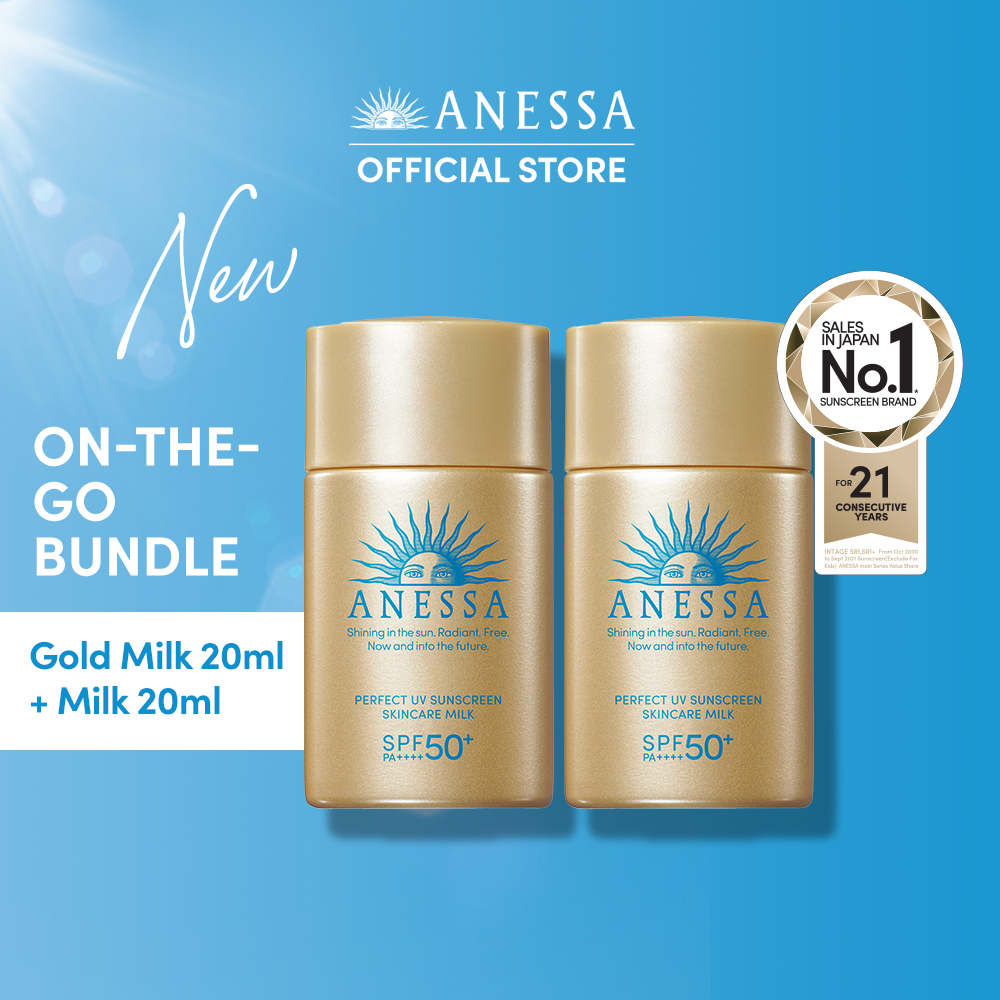 Anessa Online Exclusive - On-the-go Bundle 2pcs Gold Milk 20ml 50 SPF ...