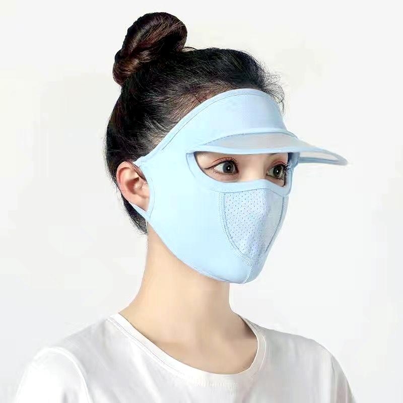 Summer Outdoor Sun Hat Cover Face Protection Mask Silk Forehead ...