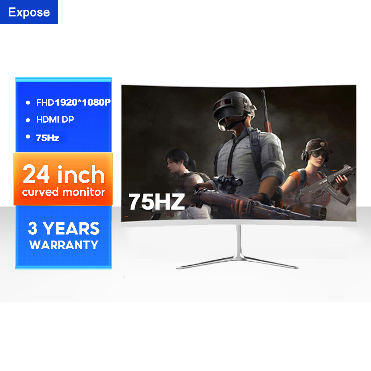 EXPOSE Monitor PC 24" Inch Monitor Gaming 4K Flat Frameless Gaming ...