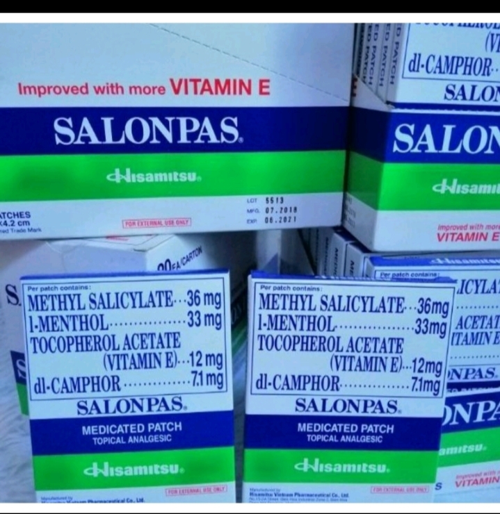 SALONPAS METHYL SALICYLATE E-MENTHOL TOCOPEROL ACETATE [VITAMIN E] DE ...