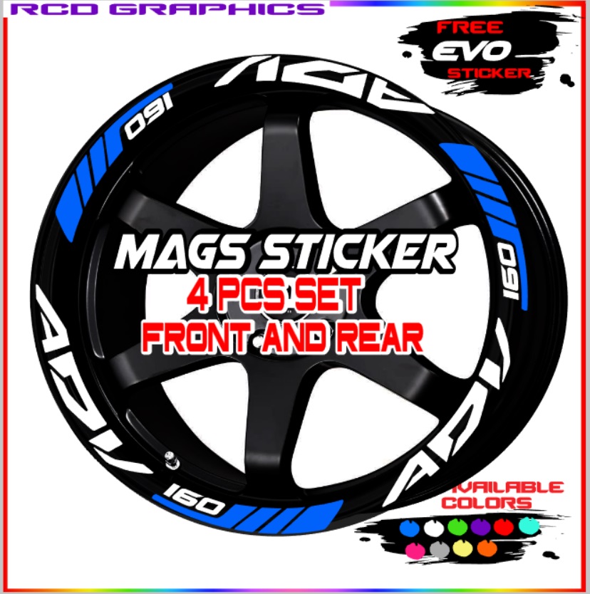 Honda Adv 160 mags sticker 4pcs set front and rear sticker decals ...