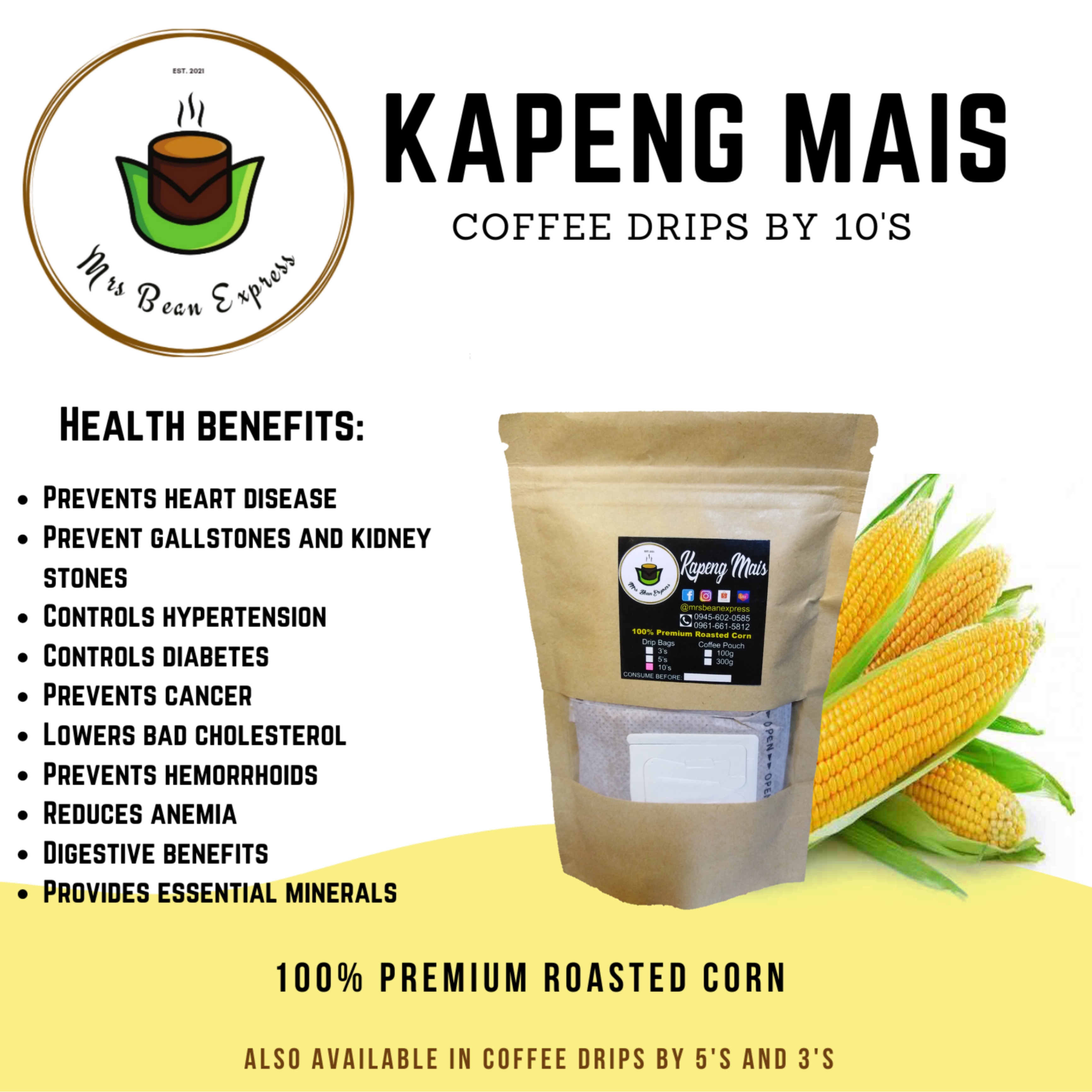 Kapeng Mais - Drip Pouch (10pcs) | Lazada PH