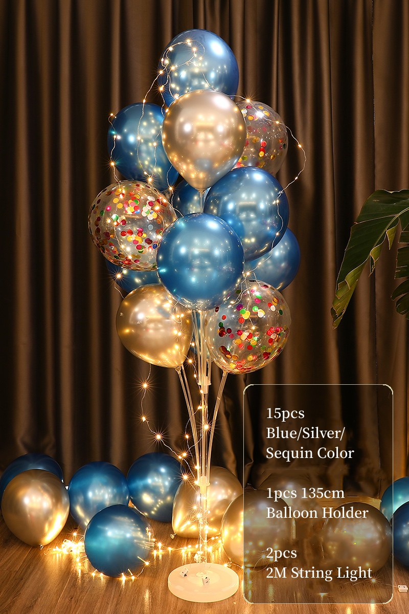 18pcs Balloon Floor Stand Holder With LED Light Balloons Tree Guide Set ...