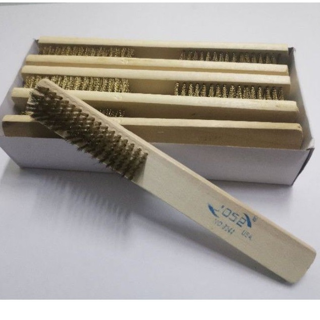 Steel Brush Copper Wire Brush Wood Handle | Lazada PH