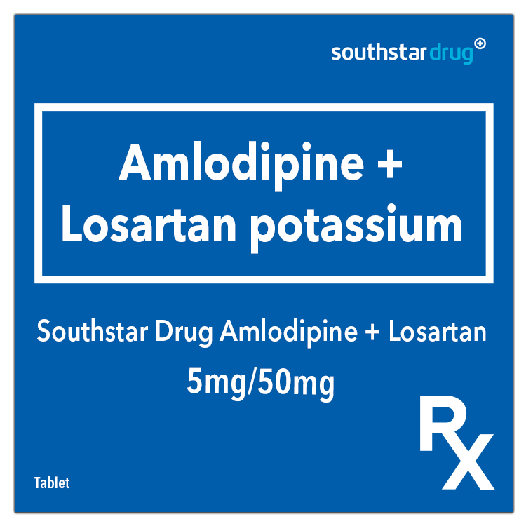 Rx: Southstar Drug Amlodipine + Losartan 5mg/50mg Tablet | Lazada PH
