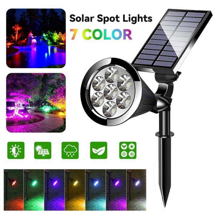 COD 7 LED Solar Lights Outdoor Spotlights Waterproof Wall Light Auto ...