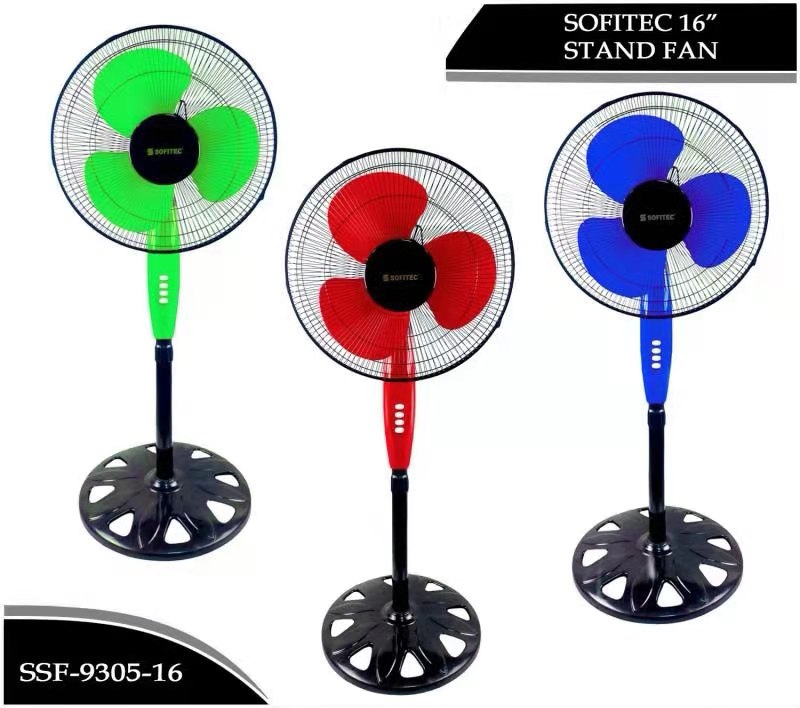 Electric Fan Stand Fan 16 Inches Super Strong Wind!! Stand Fan 3 Speeds ...