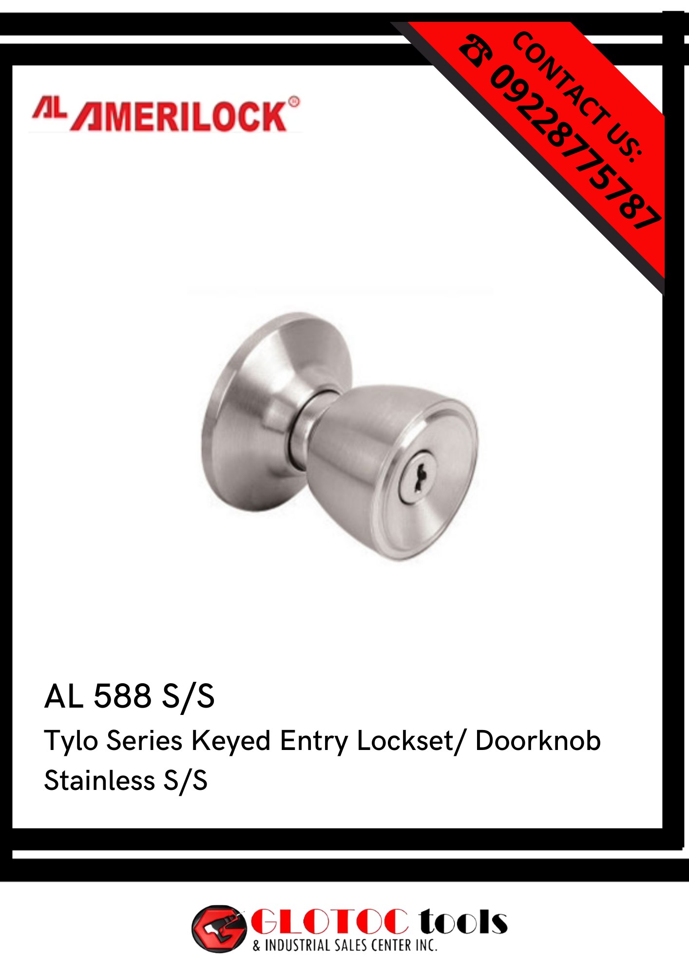 AMERILOCK Tylo Series Keyed Entry Lockset/ Doorknob Stainless S/S AL ...