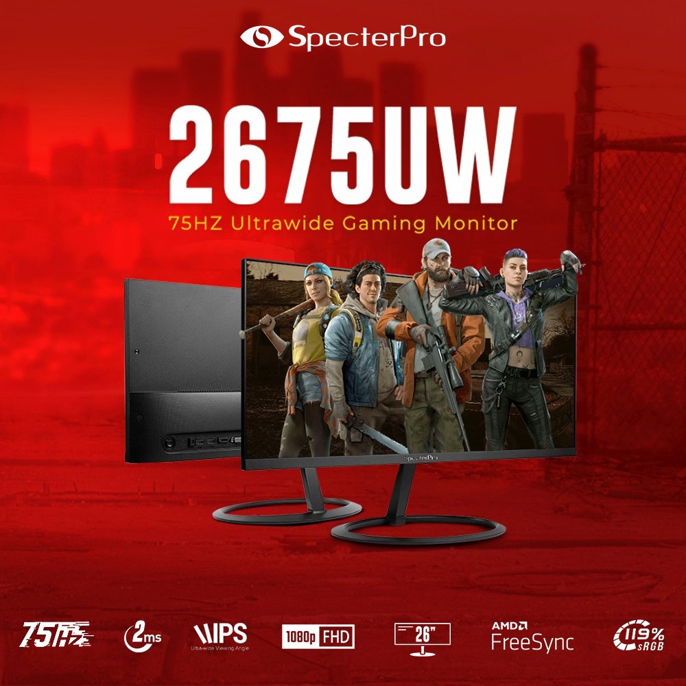 EasyPC SPECTERPRO 2675UW 26 inch IPS 75Hz Ultrawide Gaming Monitor ...