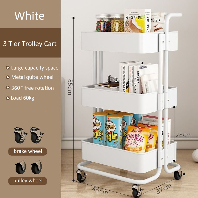 3 Tier Trolley Cart Organizer For Baby Utility Trolley Carbon Steel ...