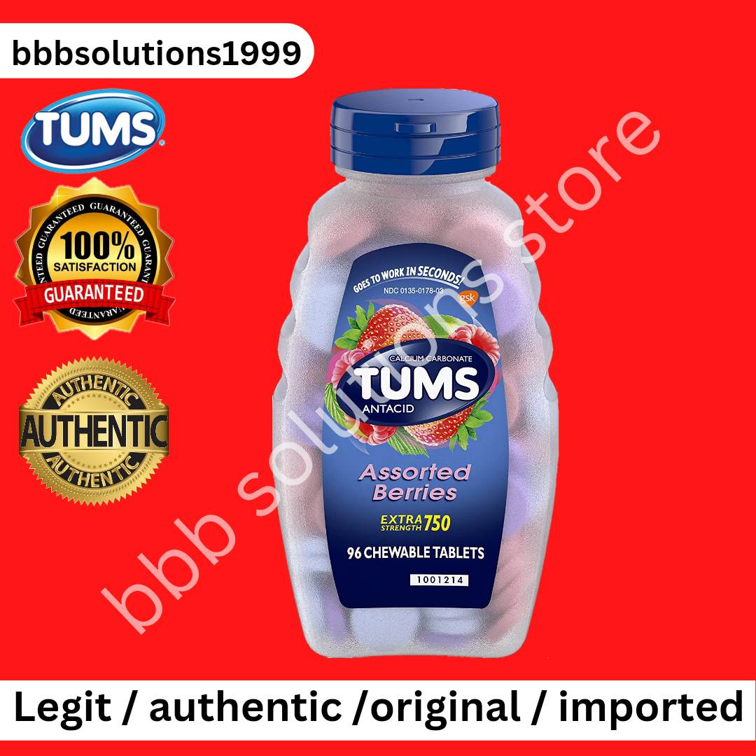 TUMS ANTACID EXTRA STRENGTH 750 mg 96 count ASSORTED BERRIES FOR ...