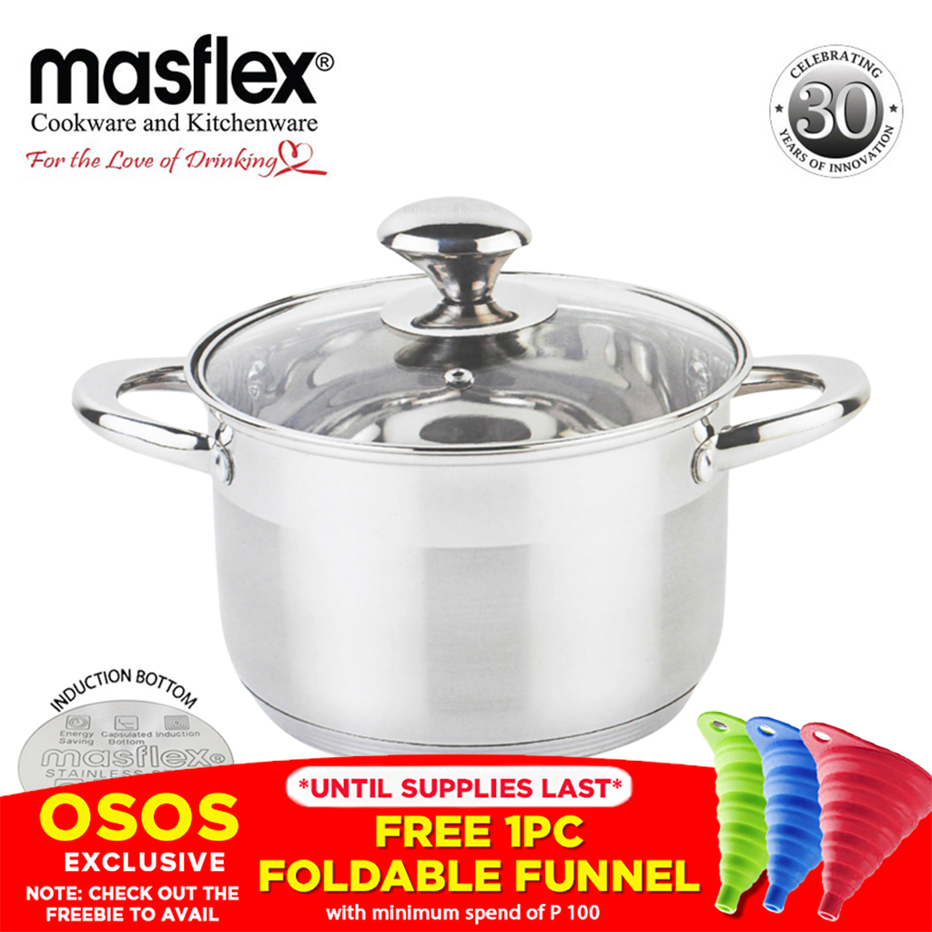 Masflex Original 20cm Stainless Steel Induction Casserole with Glass ...