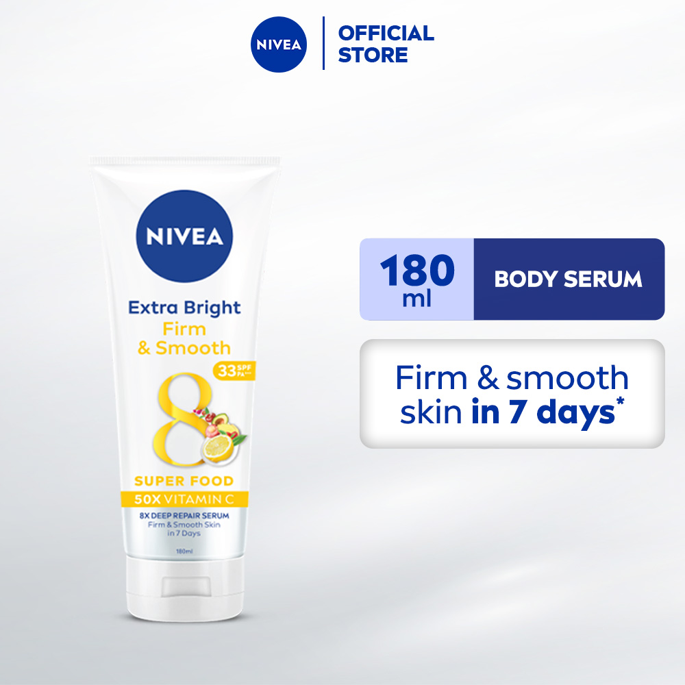 NIVEA Body Serum Extra Bright Firm & Smooth with SPF 33 PA++, 180ml ...