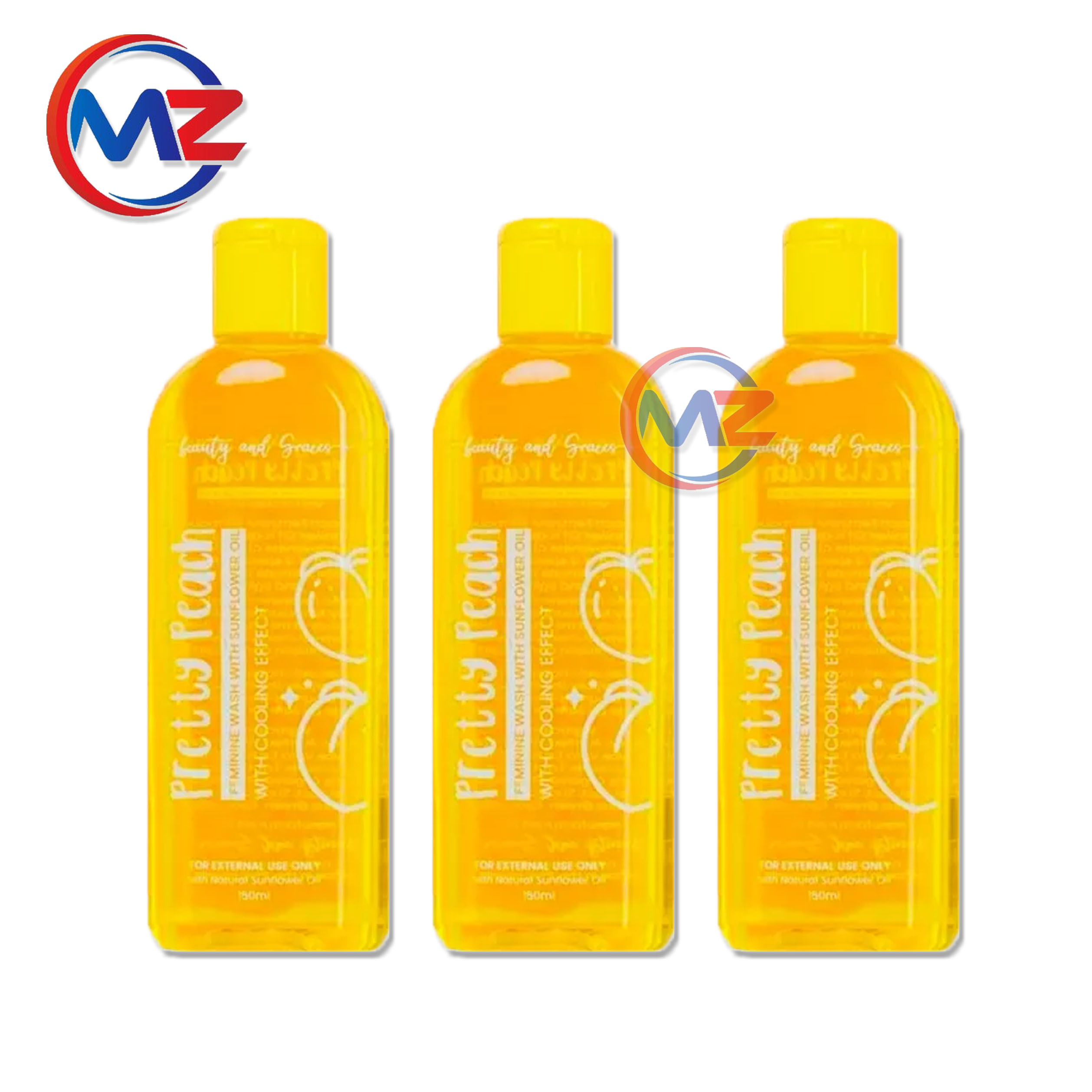 ( SET OF 3 ) Pretty Peach Feminine Wash by Beauty and Grace 150ml ...