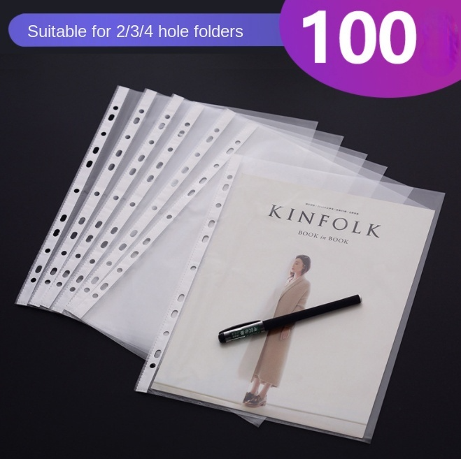 Plastic A4 Size Pp Transparent Waterproof Document Holder 11hole Clear ...