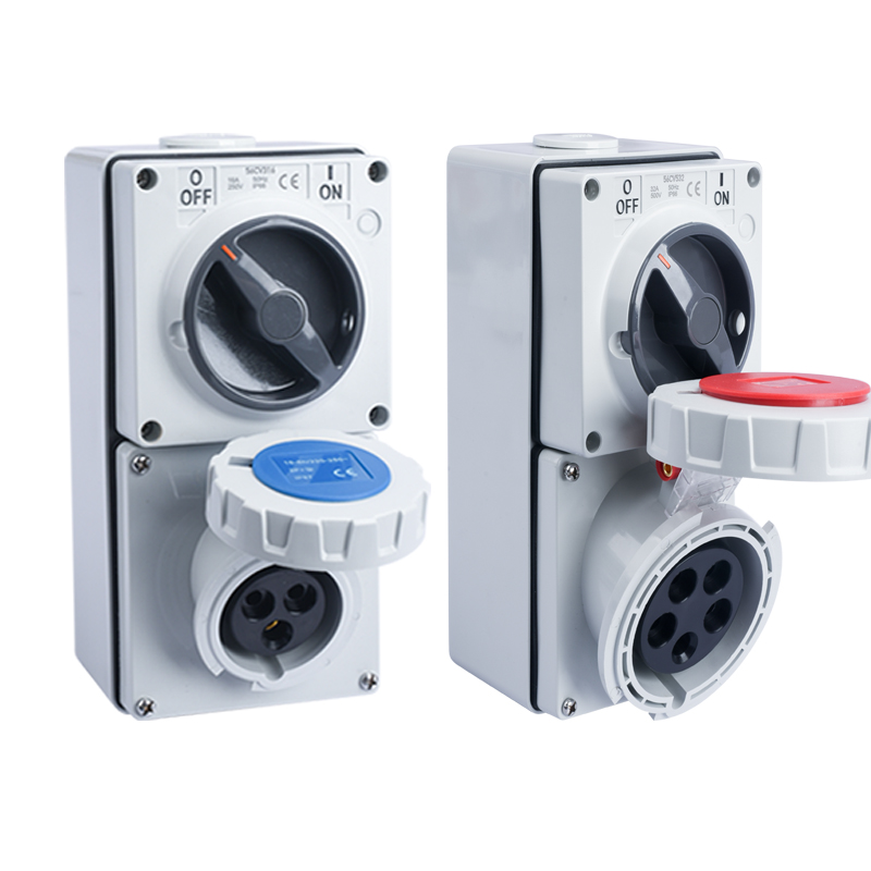 IP67 Waterproof 5Pin 32A Cee Socket On Off Switch CEE Outlet Wall Mount ...