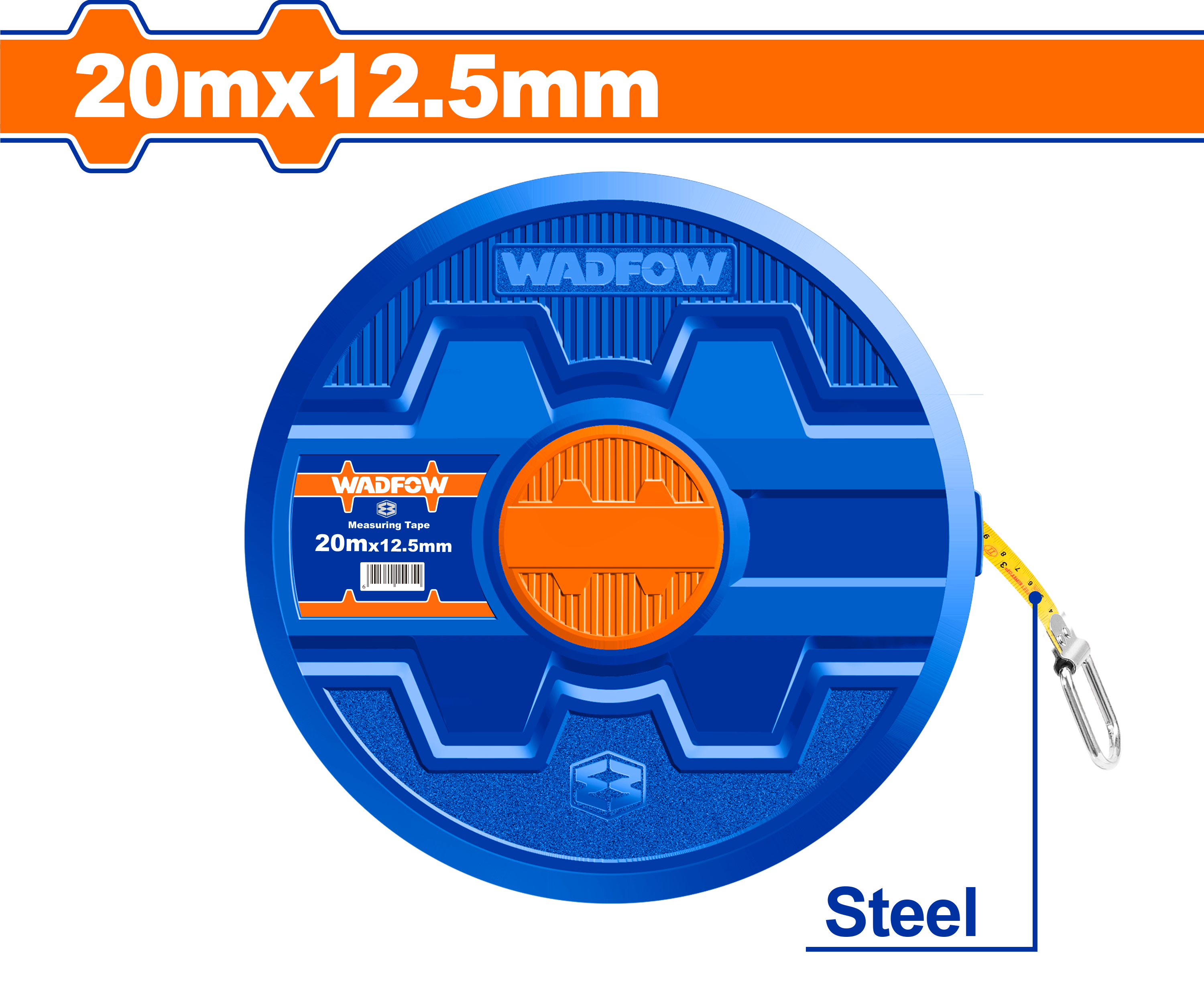 WADFOW Steel Measuring Tape Measure 20m x 12.5mm Metric & Inch ...