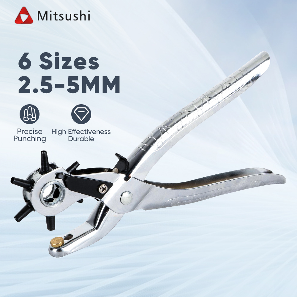 Mitsushi 6size 2.5-5mm Leather Hole Revolving Punch Pliers Revolving ...
