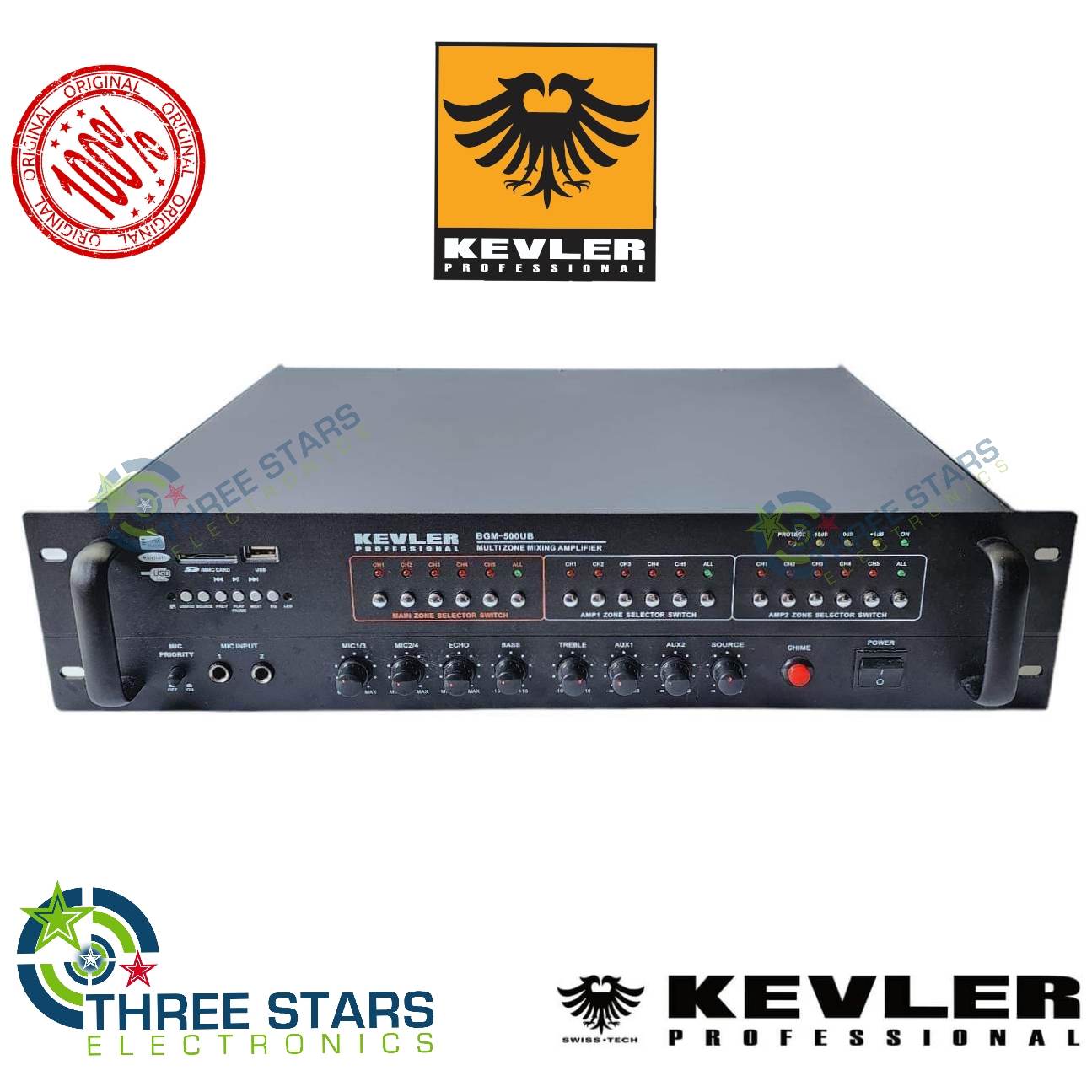 Kevler Professional BGM - 500 PA Mixing Amplifier 450 Watts Multi Zone ...