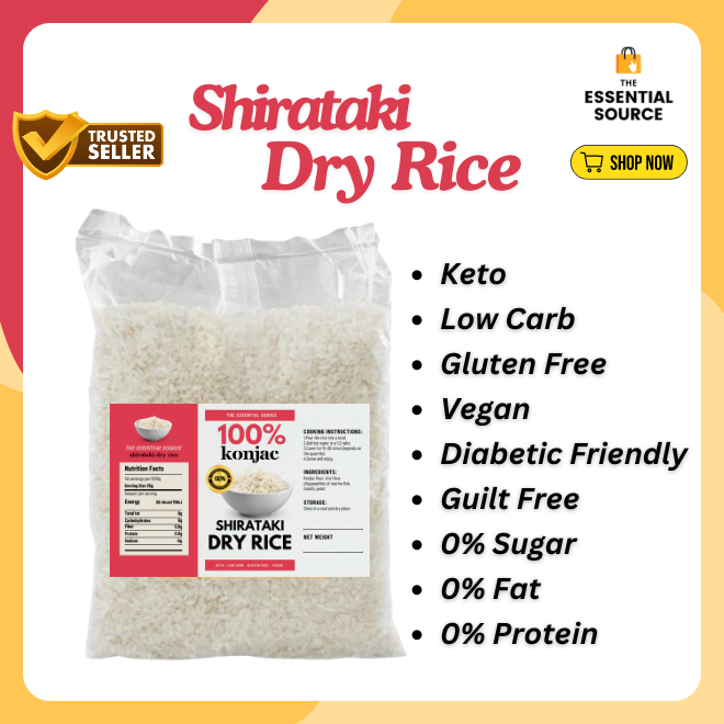 Dry Shirataki Konjac Rice Miracle Rice Keto Low Carb 1kg (Premium ...
