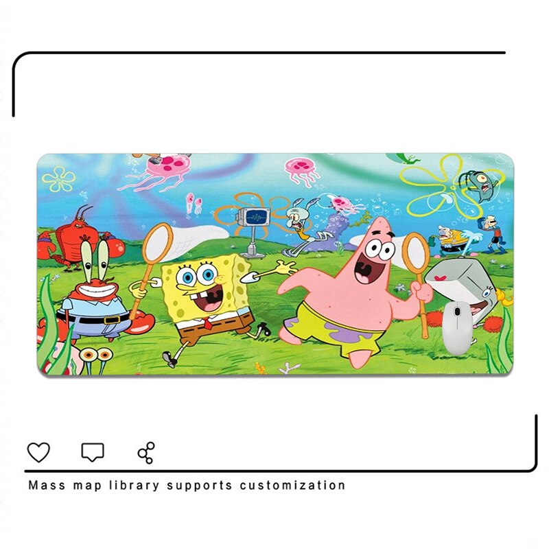 Cute Large Xxl Mouse Pad Cartoon Gaming Accessories Spongebobs Desk Mat ...