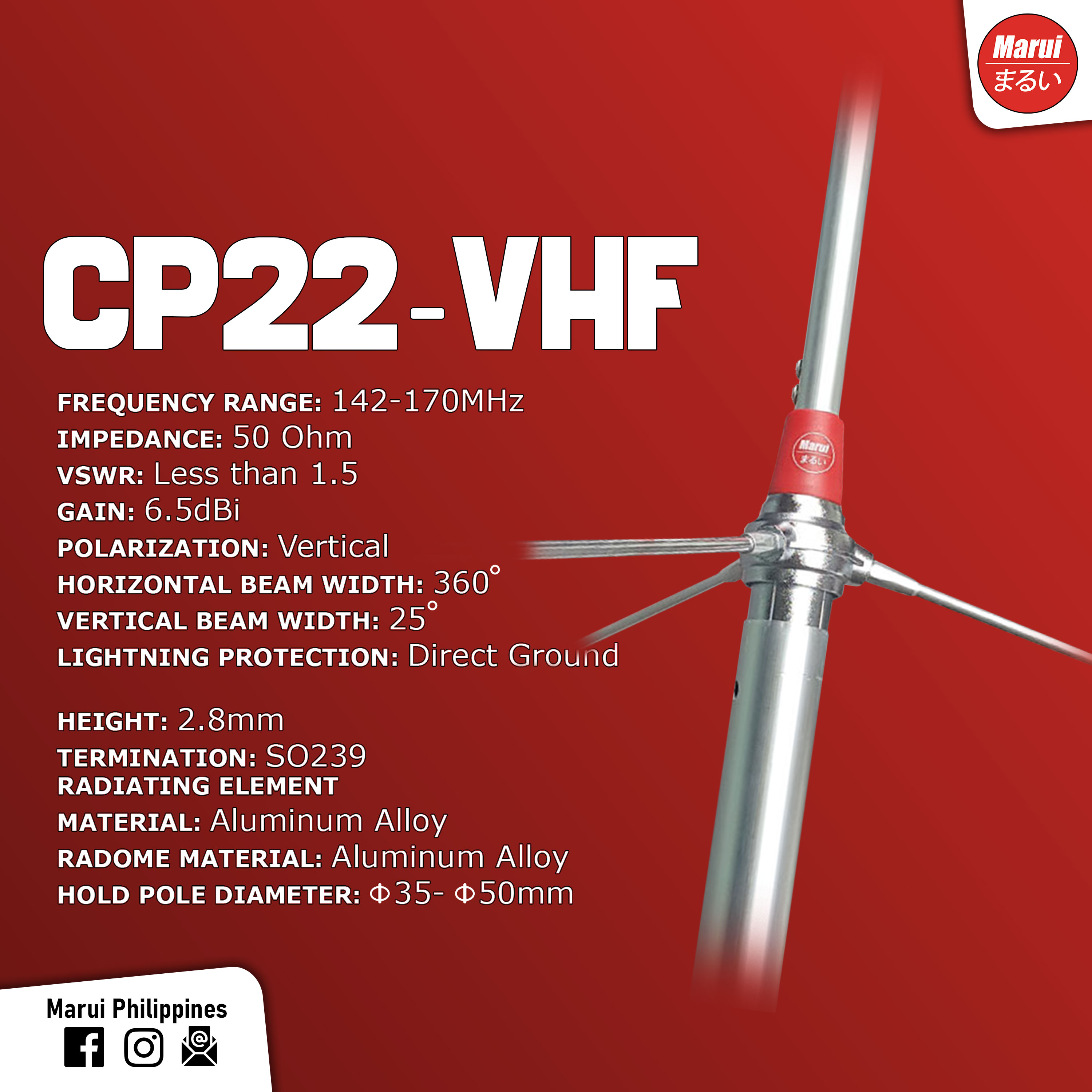 Marui CP22 - VHF Antenna | Lazada PH