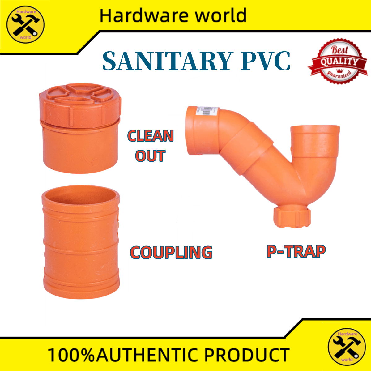 HARDWARE WORLD SANITARY ORANGE FITTINGS PVC ORANGE PTRAP CLEAN OUT ...