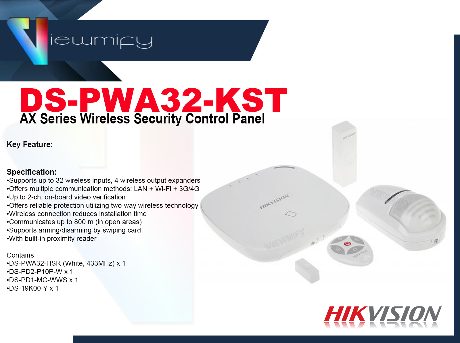 DS-PWA32-KST AX Series Wireless Security Control Panel (Viewmify PH) | Lazada PH