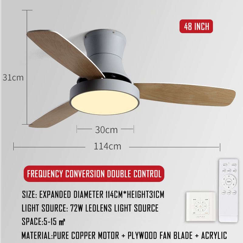 CHNT Ceiling Fan With Light Nordic Modern Chandelier 42/48Inch ...
