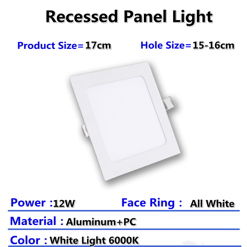 Ultra Thin Driver Panel Light LED Pin Light 3W 6W 9W 12W Recessed ...
