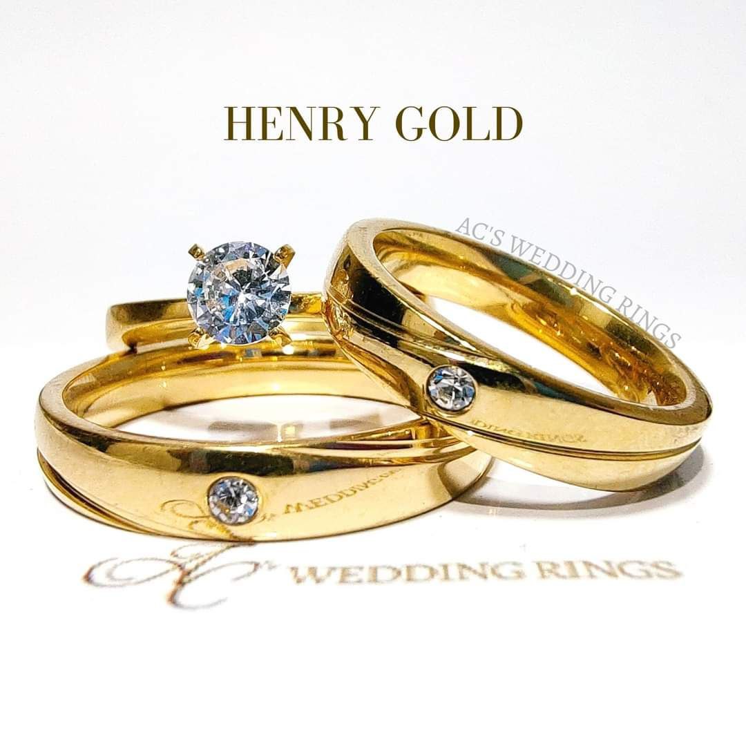 [AC] 3 in 1- Free Engraved Name Wedding Rings with Free Engagement Ring ...