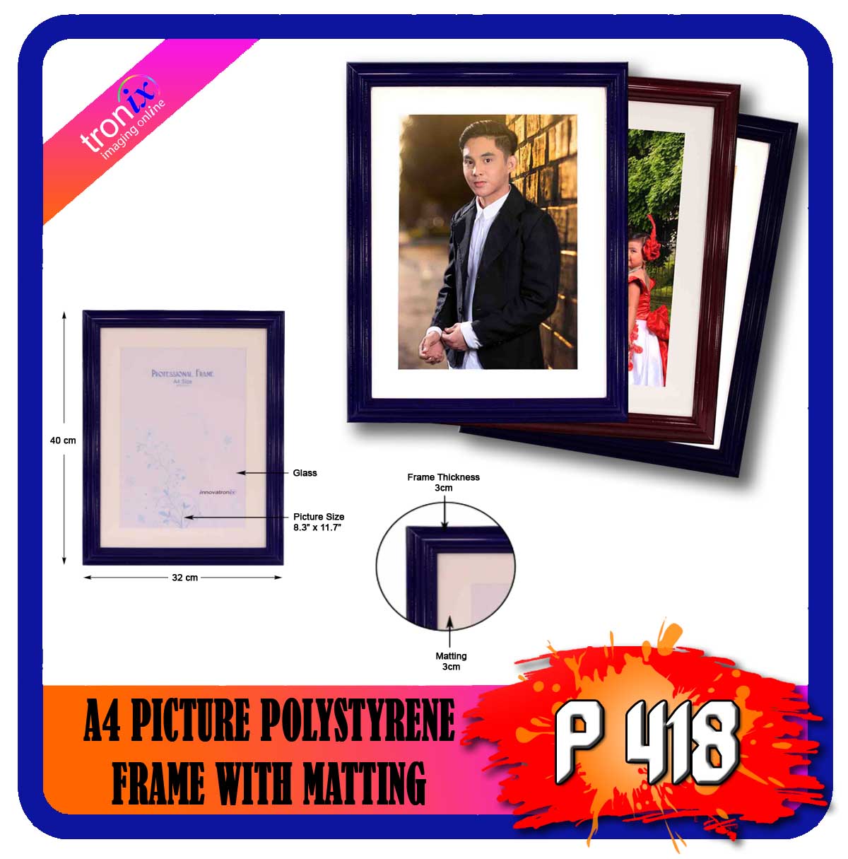 troniximaging/Tronix A4 Frame with matting Polystyrene One (1) Piece ...
