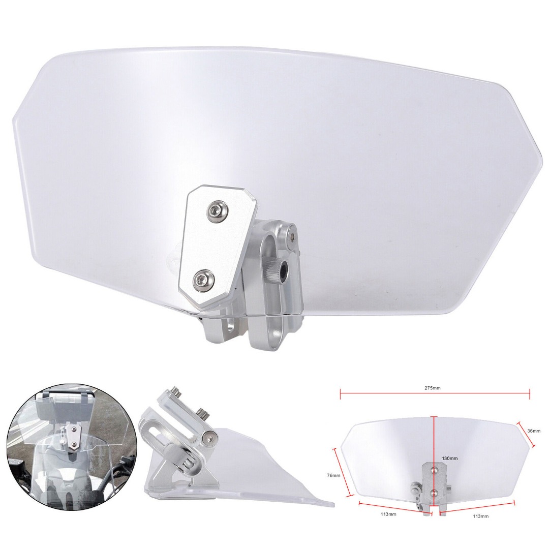 Motorcycle Smoke Clip On Windscreen Screen Extension Spoiler Wind ...