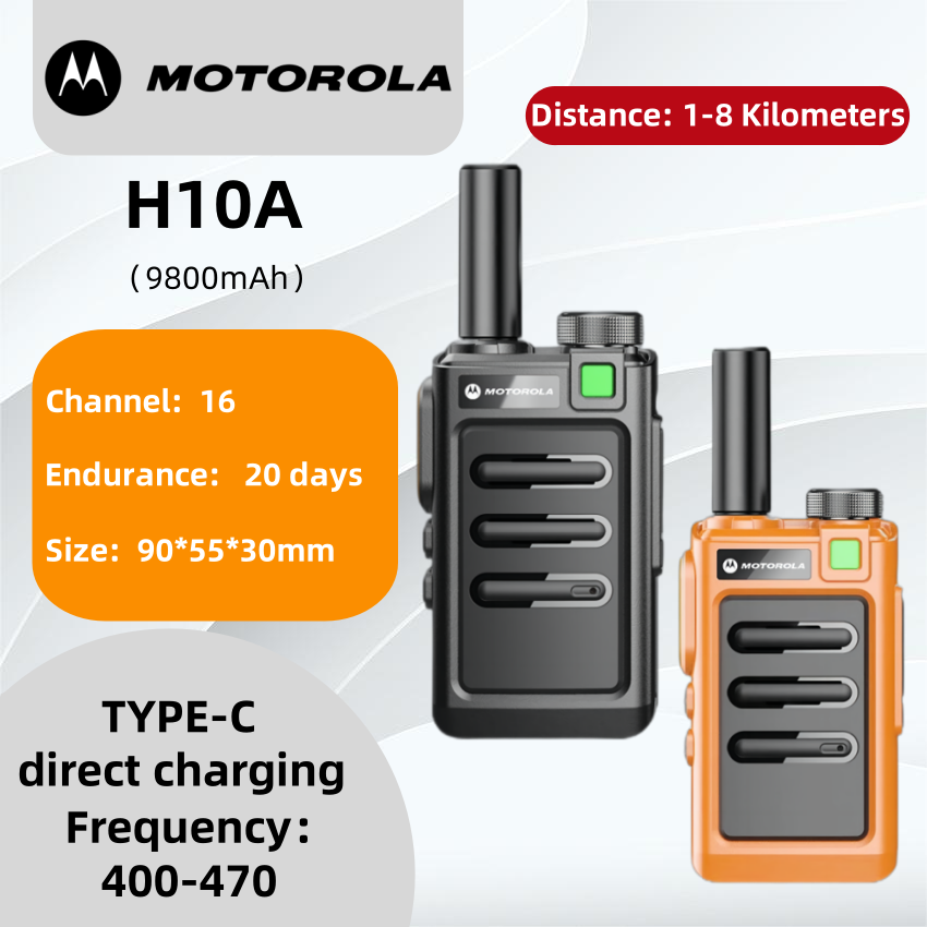 MOTOROLA H10A Walkie Talkie buy 1 take 7（Accessories） Portable Two-Way Radio UHF Transceiver set ...