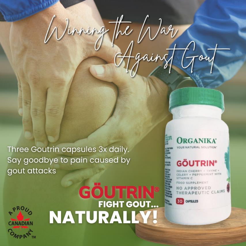 Organika Goutrin From Canada Anti-Gout All Natural Gout Pain and Uric ...