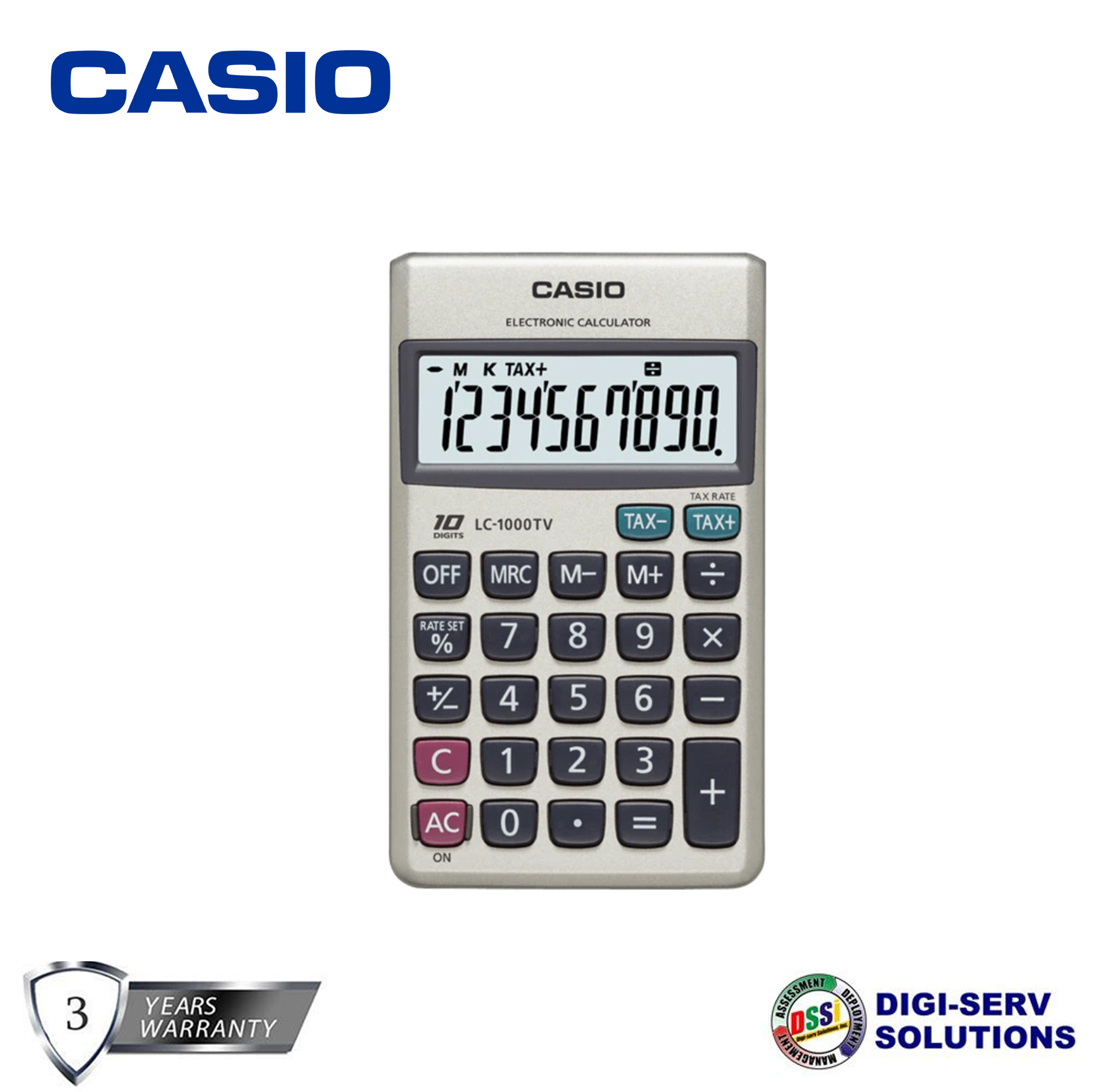 Casio LC-1000TV Calculator, Metal Faceplate, Portable Type, Tax ...