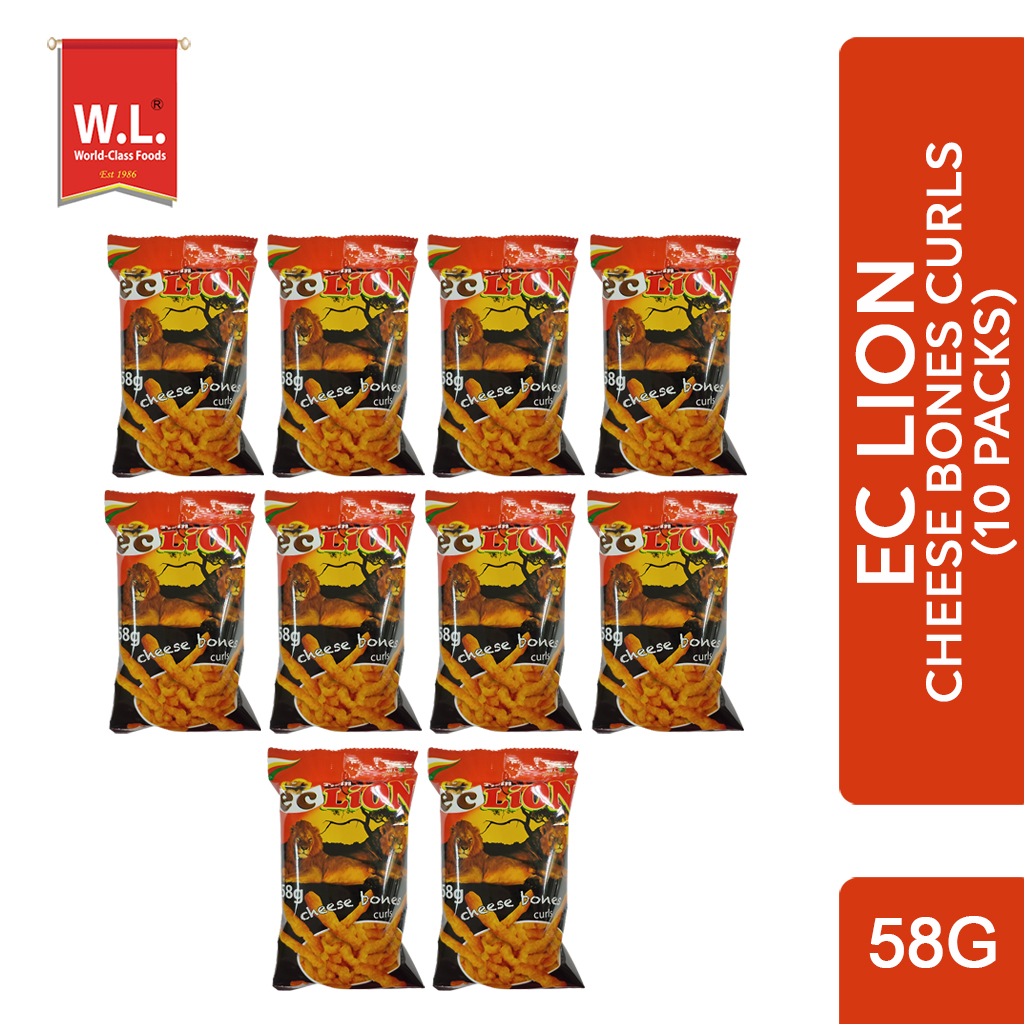 WL FOODS EC Twin Lion Cheese Bones Curls 58g x 10's | Lazada PH