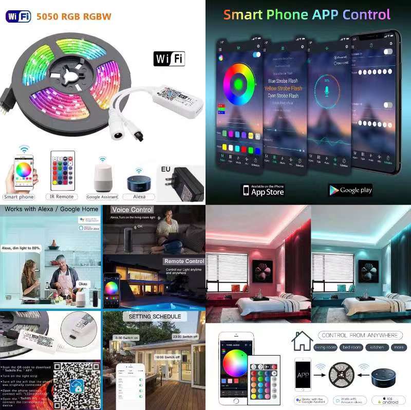 5m / 10m Led Light 5050L17 WIFI set light with Colorful Smart Light ...