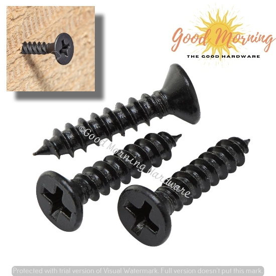 100PCS/PACK Black Screw For Metal Gypsum Screws Flat Head (25mm, 32mm ...