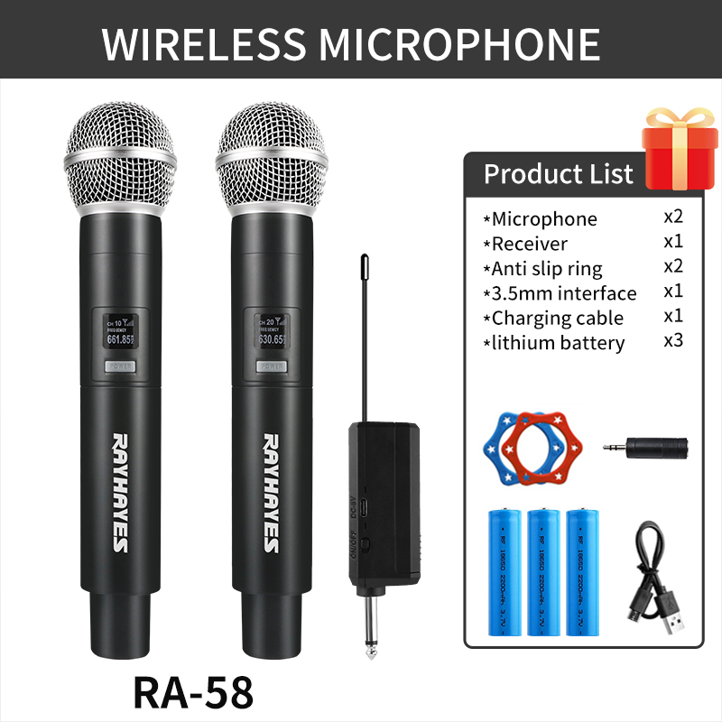 RAYAHES Rechargeable Wireless microphone for videoke Handheld 2pcs ...