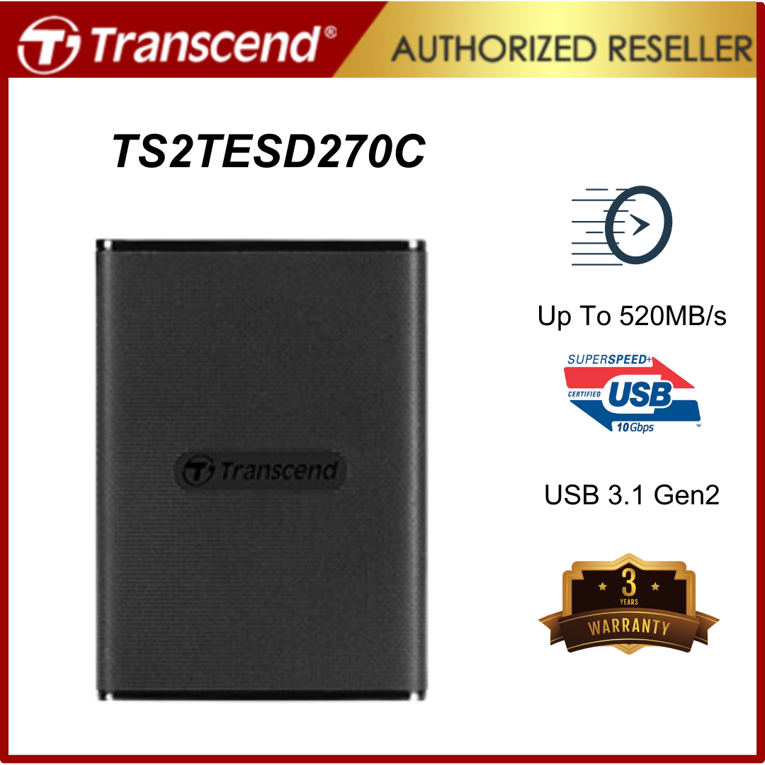 Transcend ESD270C Type-C External SSD 2T 1T 500GB 250GB/Window/MacOS ...